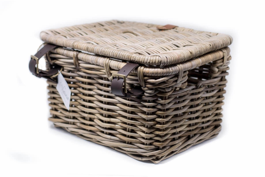 Basket Victoria Square Wicker Basket with Grey Lid | Accessories ...