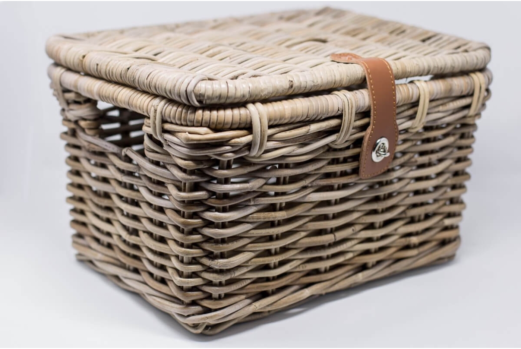 Korb Victoria Quadratischer Weidenkorb mit grauem Deckel | Zubehör ...